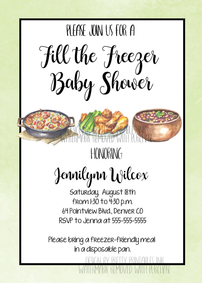 Stock the Freezer Baby Shower Invitation Printable Fill the - Etsy