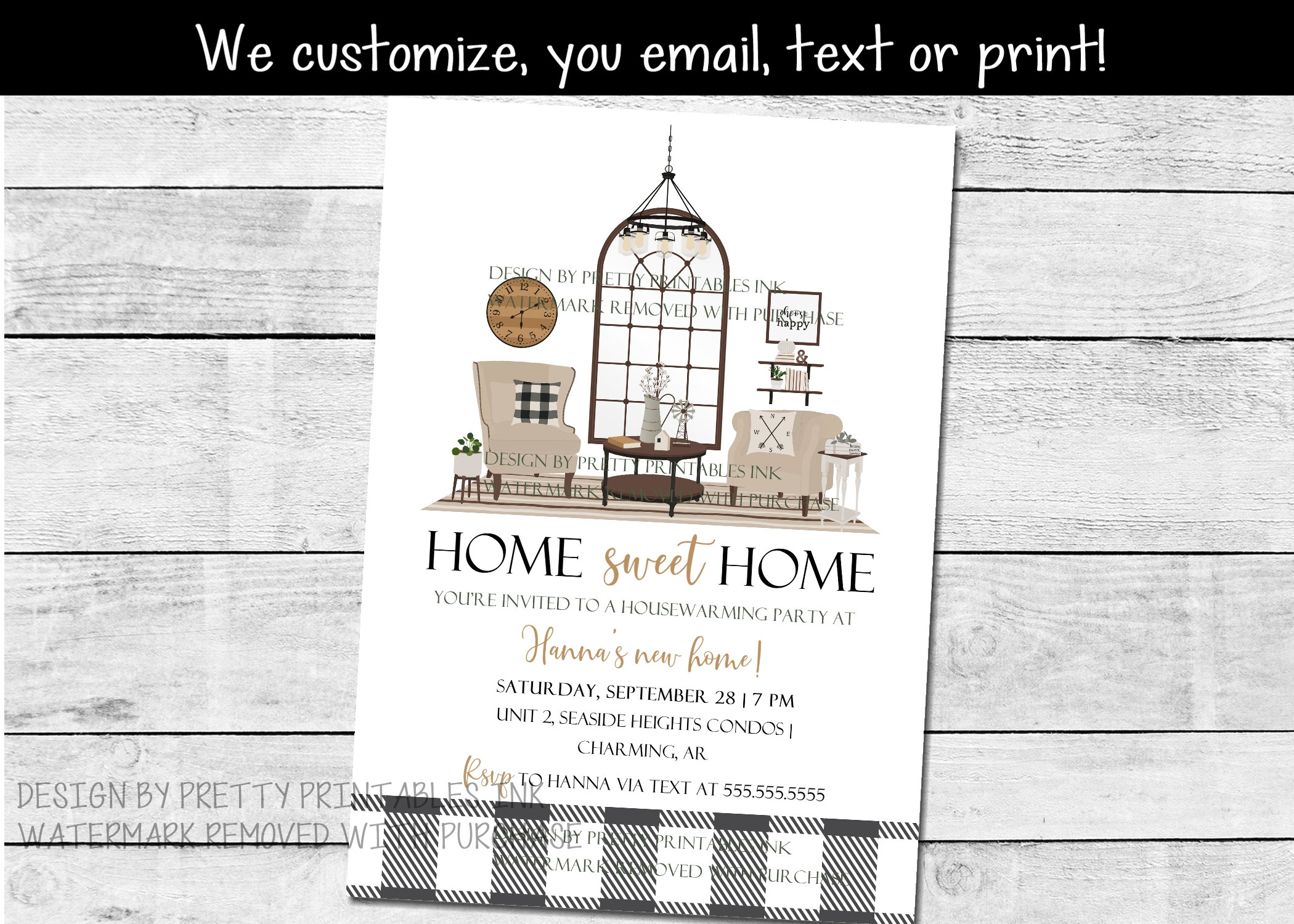Farmhouse House Warming Party Invitation 100% Editable Digital Download ...