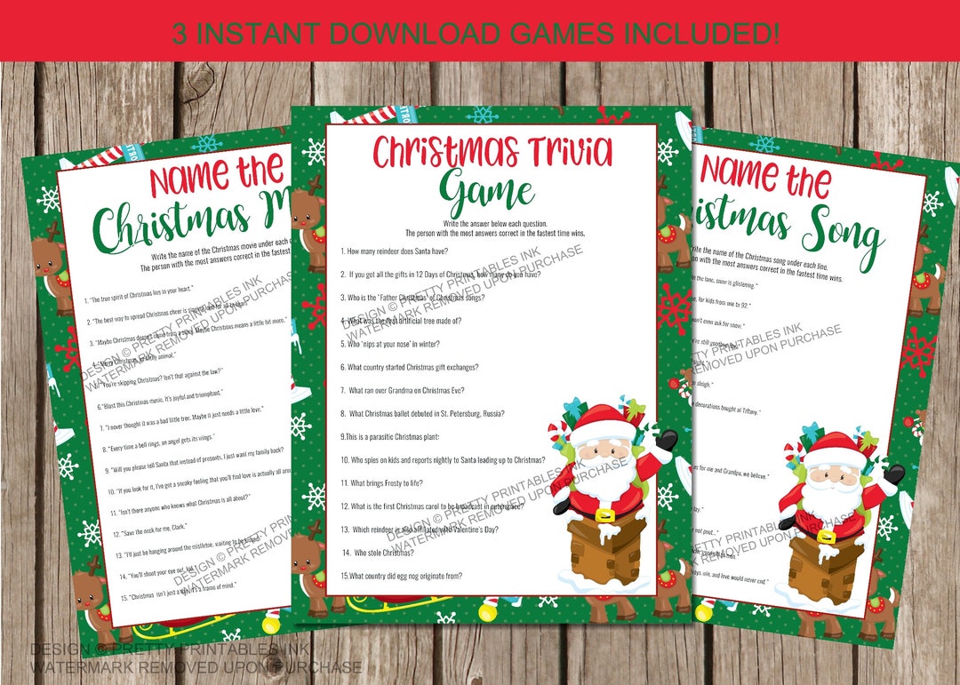 Fun Christmas Games, Printable Christmas Games, Christmas Games Bundle ...