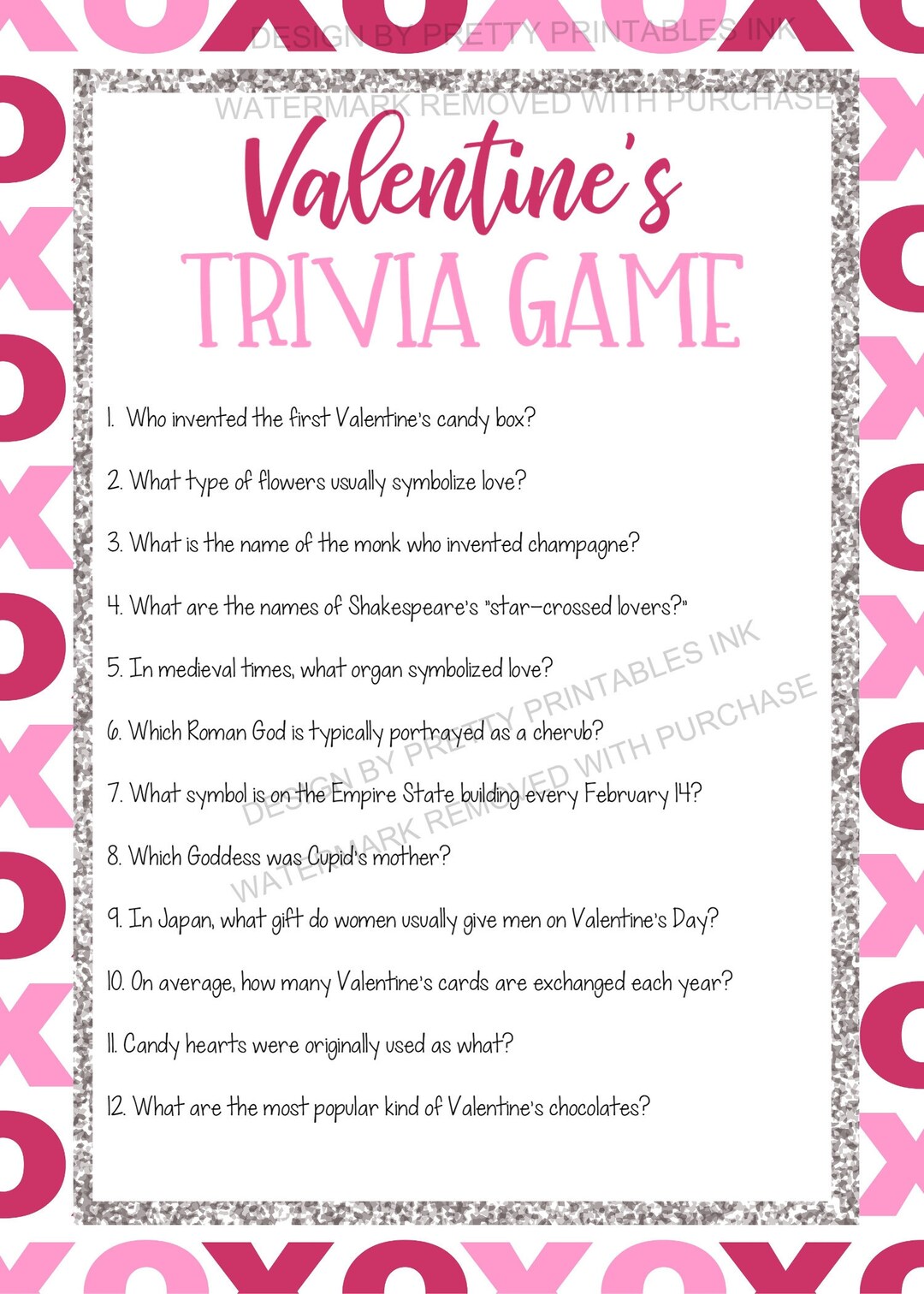 Printable Valentine's Day Game, Galentine's Party Game, Valentines Game ...