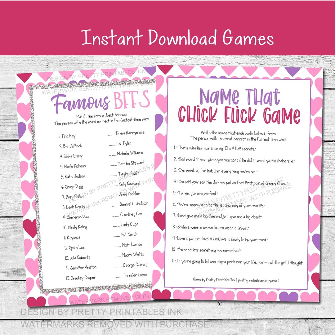 Instant Download Girls Night Games, Galentine's Day Games Printable ...