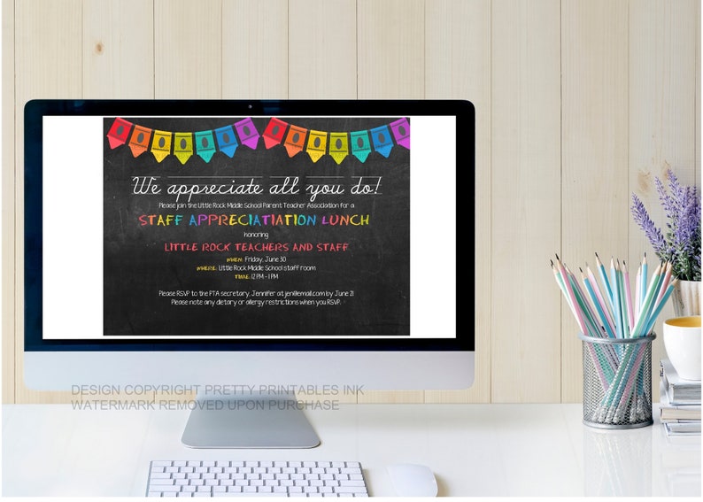 Printable Teacher Appreciation Invitation School Staff - Etsy