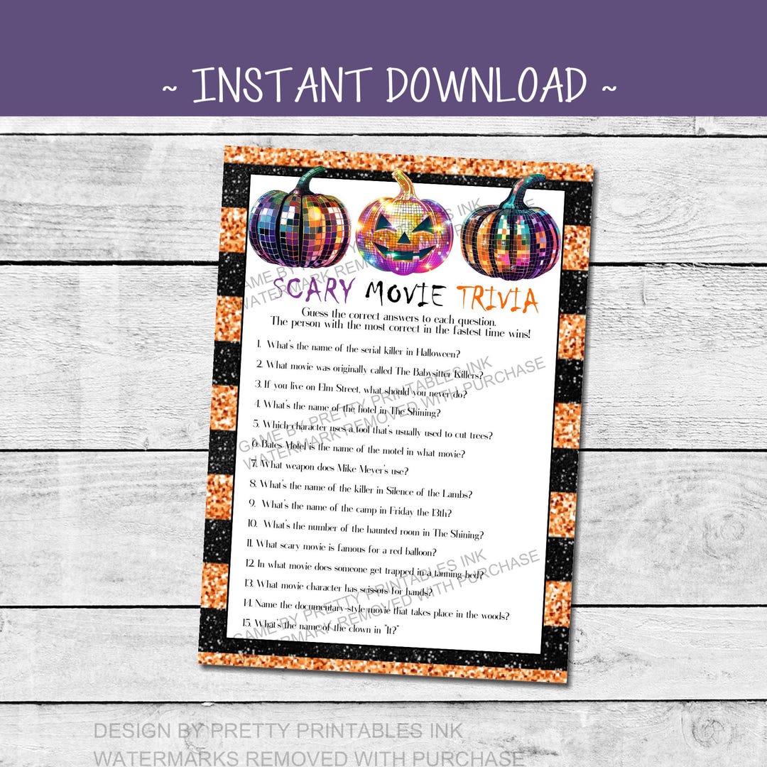 Halloween Game Instant Download | Disco Pumpkin Halloween Game | Adult ...