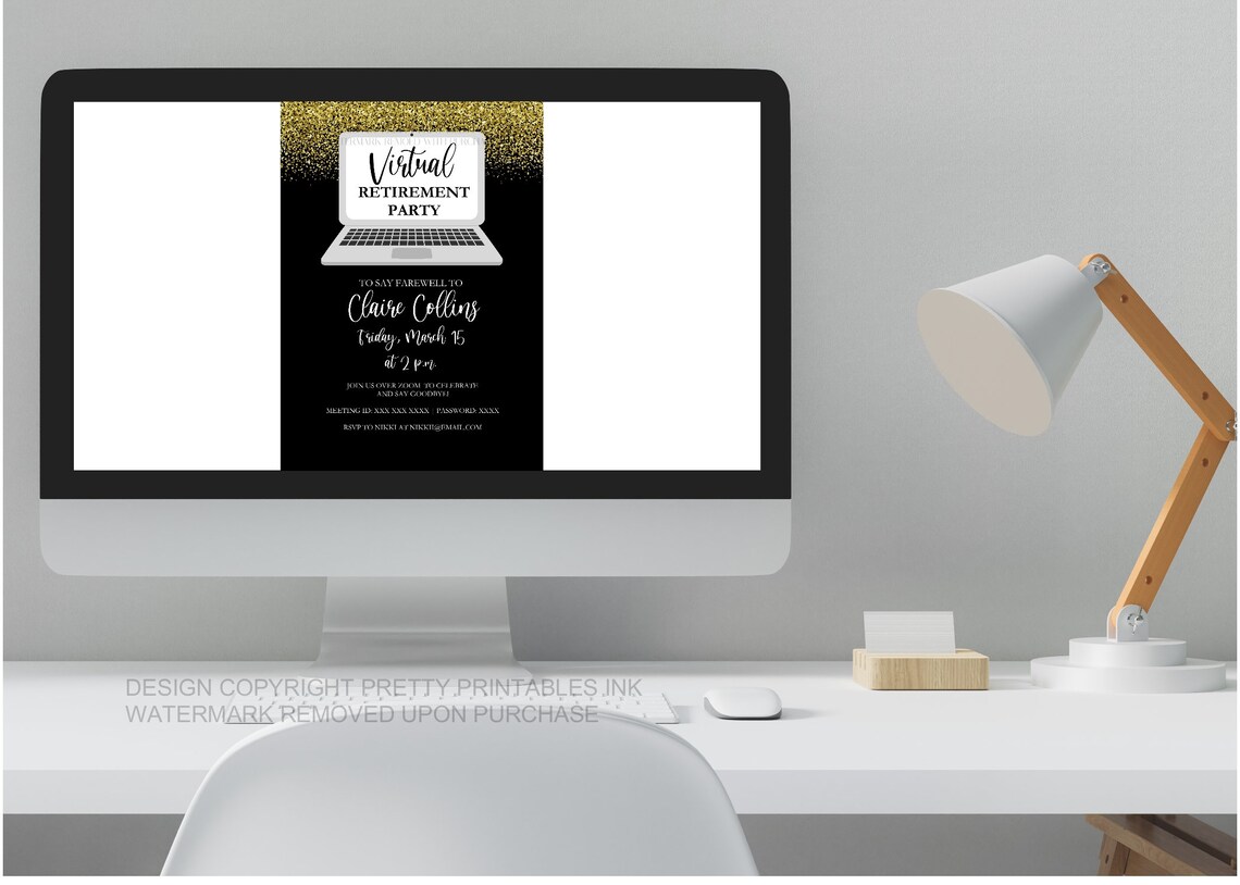 Virtual Retirement Party Invitation Printable Retirement - Etsy Canada