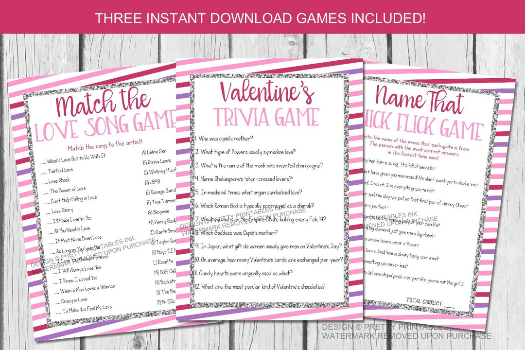 Printable Valentine's Day Party Games, Galentine's Day Party Games ...