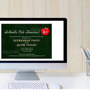 Teacher Retirement Party Invitation Printable | School Retirement ...