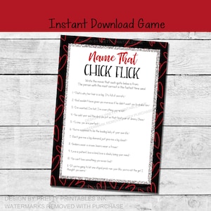 Name That Chick Flick Game, Galentine's Game, Valentine's Day Game ...