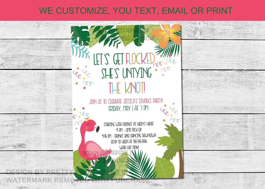 Divorce Party Invitation, Breakup Party Invitation, Flamingo Divorce ...