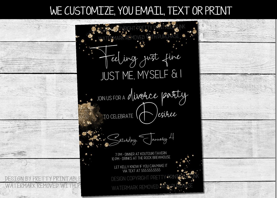 Divorce Party Invitation Printable, Divorce Party Evite, Divorce ...