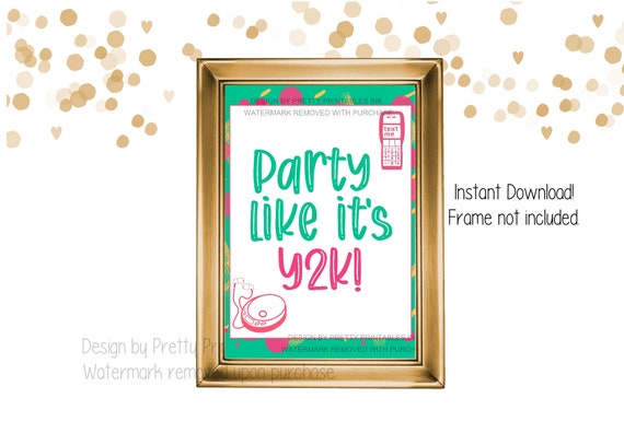 Party Like It's Y2K Sign, 2000s party decoration, 00's party decoration ...