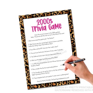 2000s Trivia Game Printable | Adult Birthday Party Game | Girls Night ...