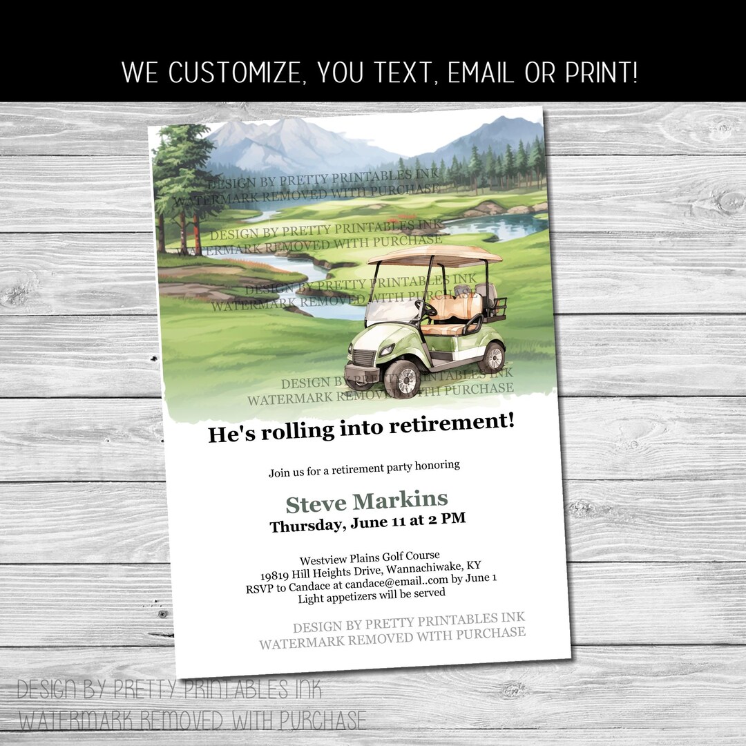 Golf Retirement Invitation | Retirement Party Invitation | Golf ...