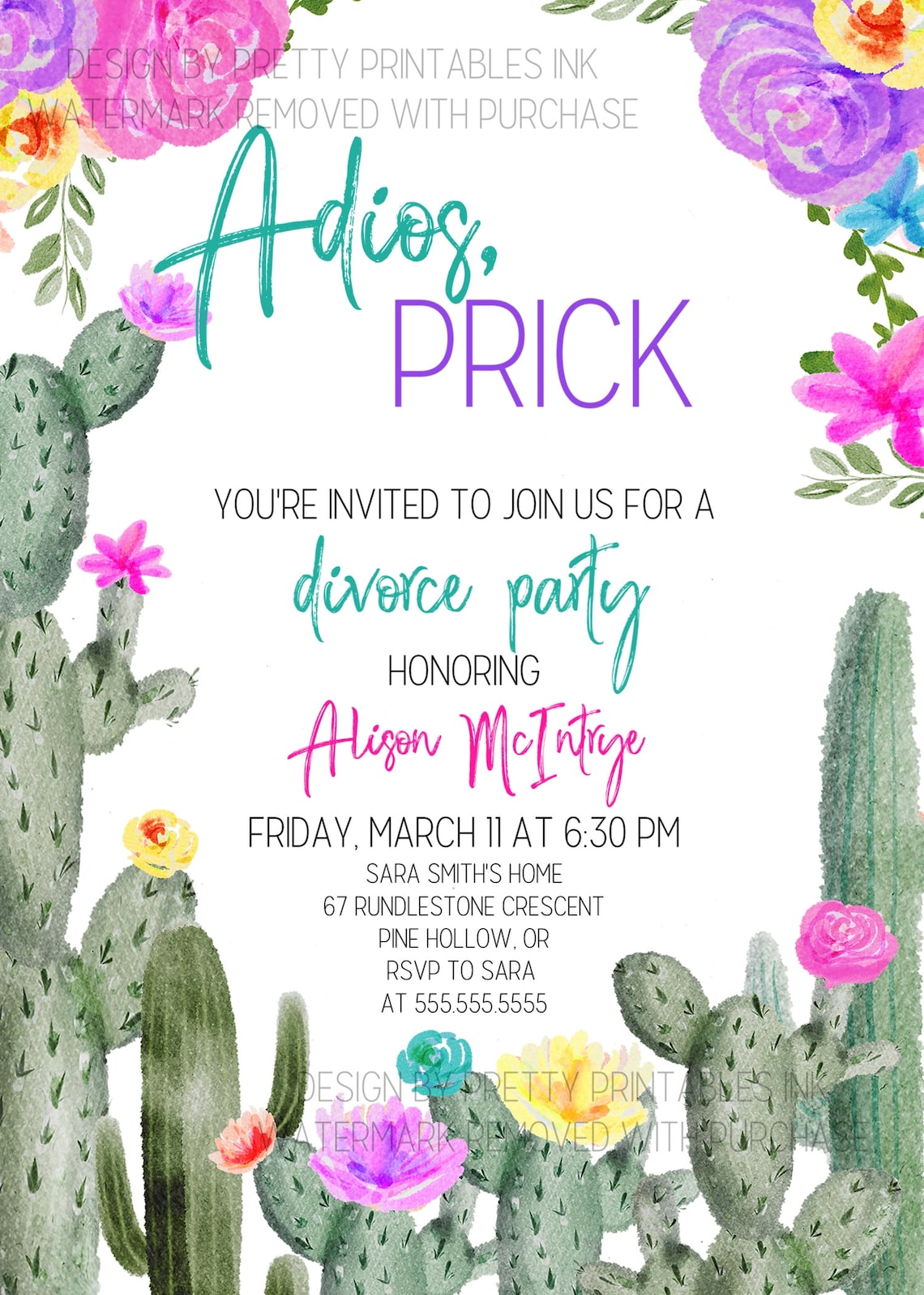 Divorce Party Invitation Breakup Party Invitation Adios | Etsy