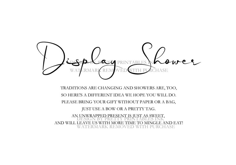 Instant Download Display Shower Insert Display Shower Card - Etsy