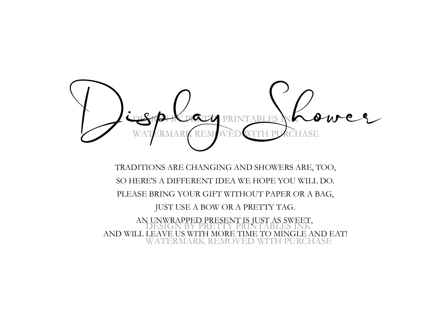 Instant Download Display Shower Insert Display Shower Card - Etsy