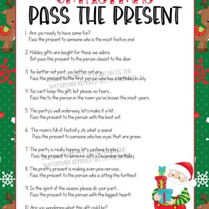 Christmas Pass the Present Game, Pass the Christmas Gift Game, Gift ...