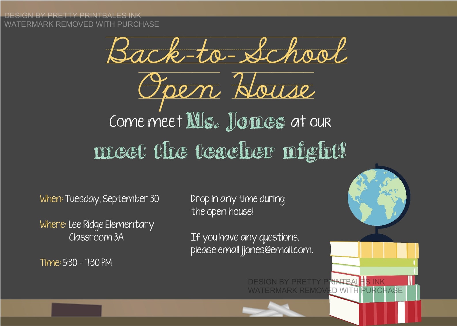 Back to School Open House Invitation Meet the Teacher - Etsy