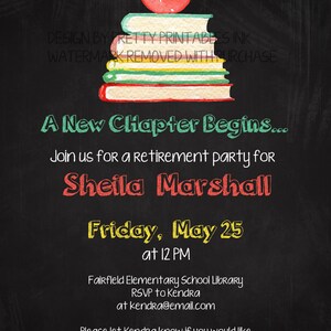 Teacher Retirement Invitation, New Chapter Begins Retirement Invitation ...