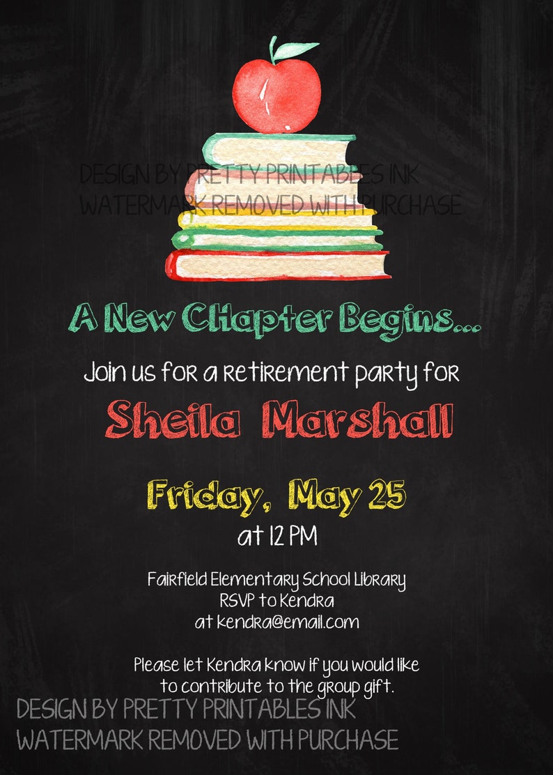 Teacher Retirement Invitation, New Chapter Begins Retirement Invitation ...