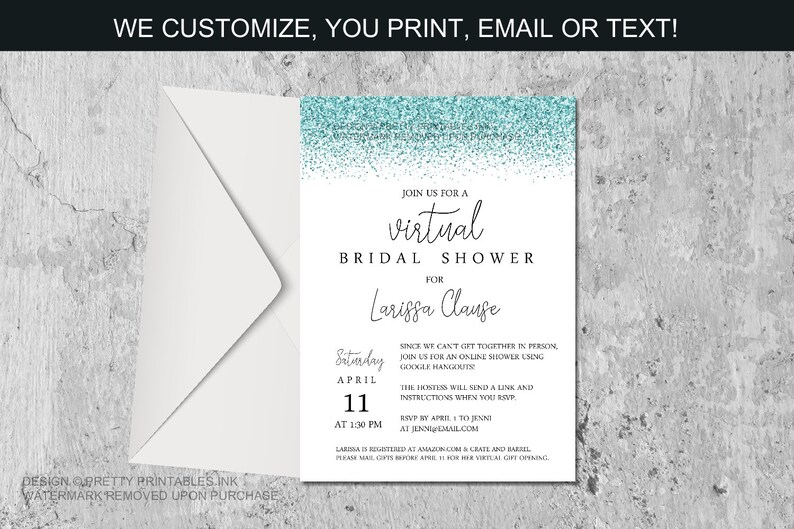 Virtual Shower Invitation Bridal Shower Invite Virtual | Etsy