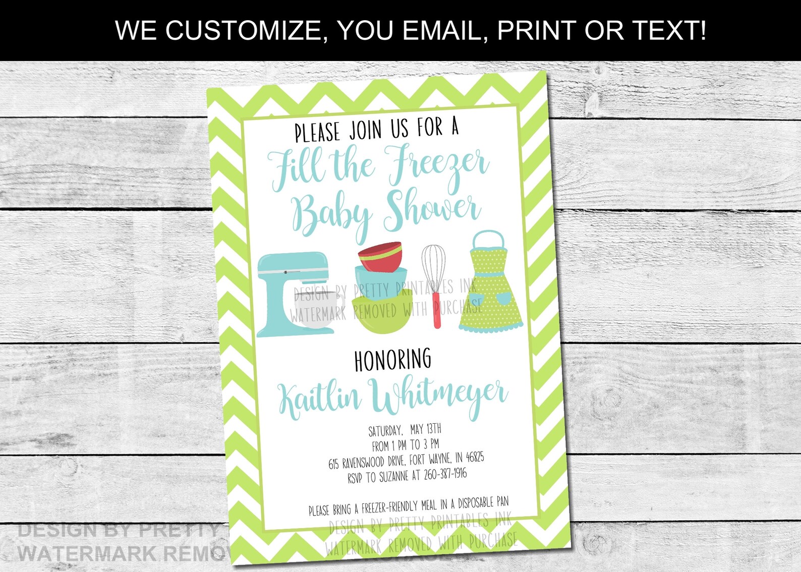 Fill the Freezer Baby Shower Invitation Printable (PDF) - Etsy