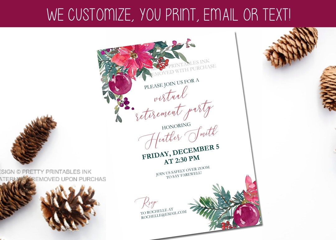 Printable Retirement Party Invitation Virtual Retirement Party Invite ...