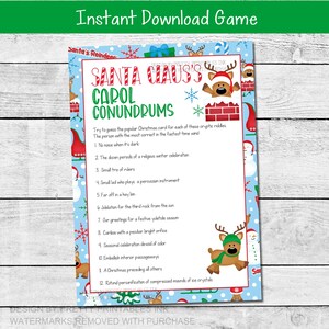 Christmas Game Printable, Christmas Song Game, Christmas Riddles ...