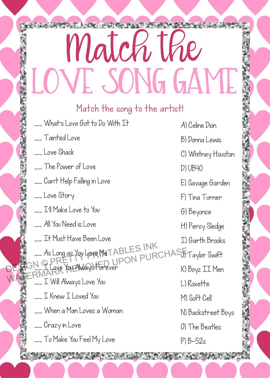 Printable Valentine's Game, Galentine's Party Game, Galentine's Game ...