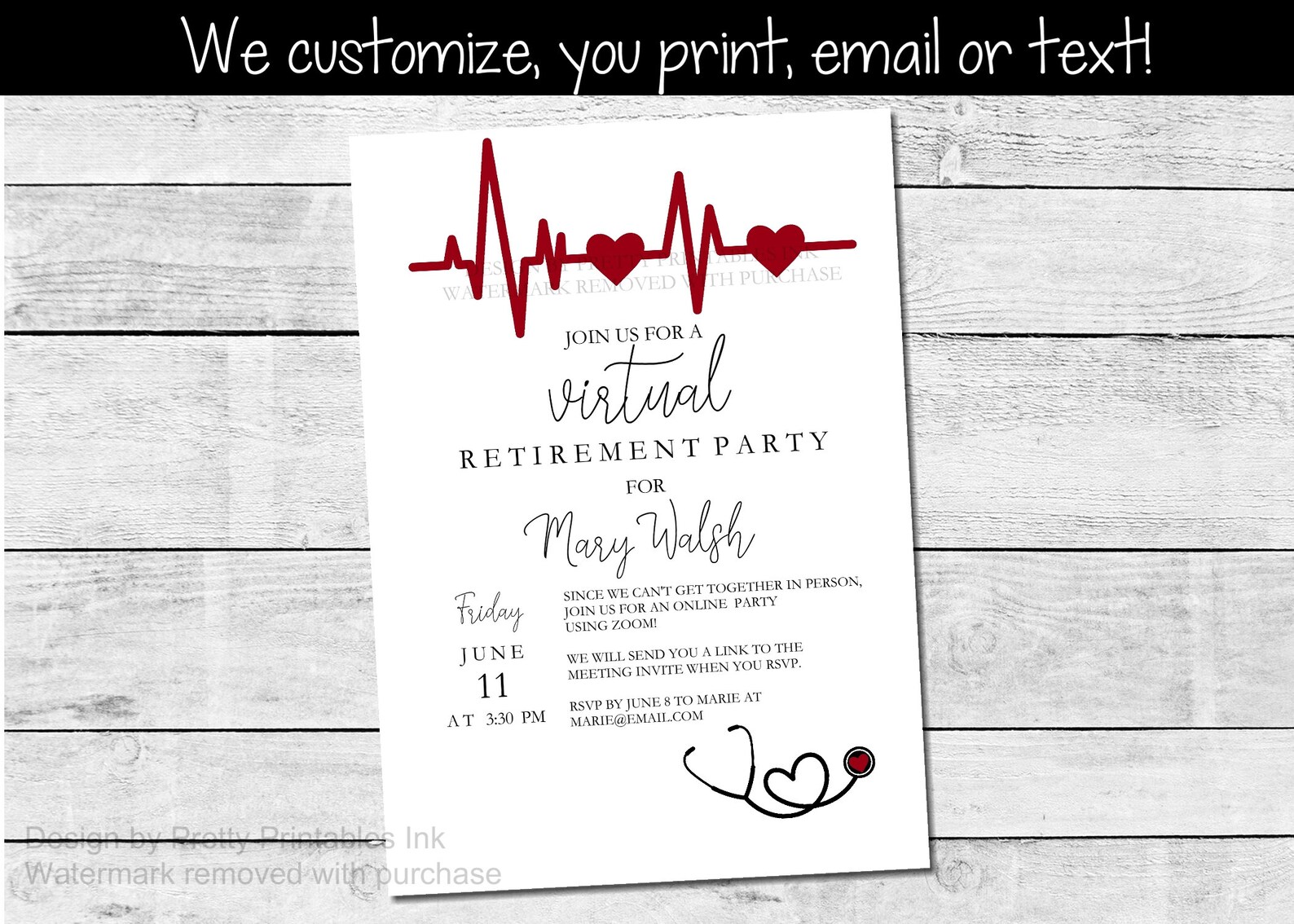 Nurse Retirement Invitation Printable Nurse Retirement Party | Etsy