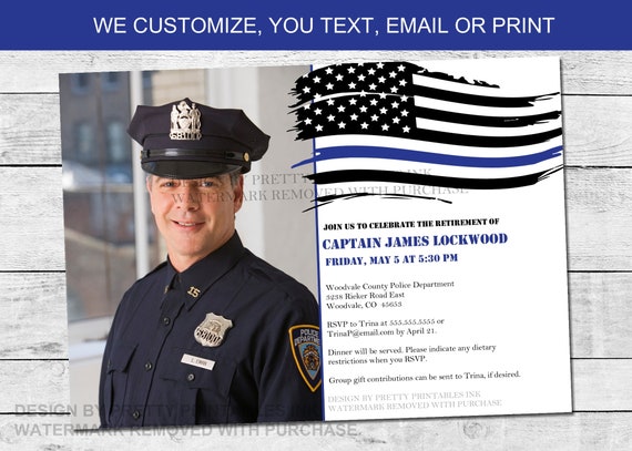 Police Retirement Party Invitations Funny Police Officer Retirement