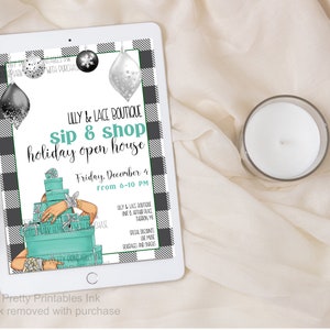 Christmas Sip and Shop Invitation, Christmas Shopping Flyer, Business ...