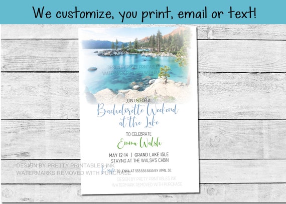Lake Bachelorette Invitation Printable | Lake Bachelorette Weekend ...