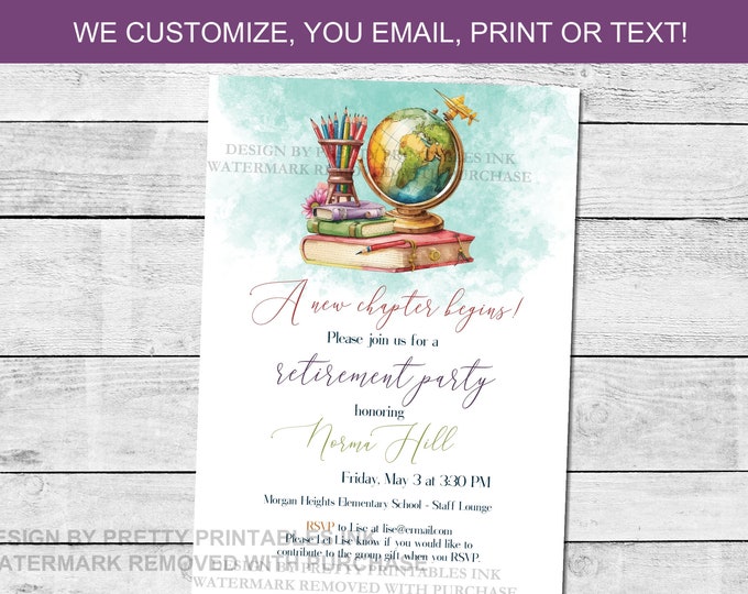 Virtual Retirement Party Invitation: Black and Gold Design (PDF) - Etsy ...