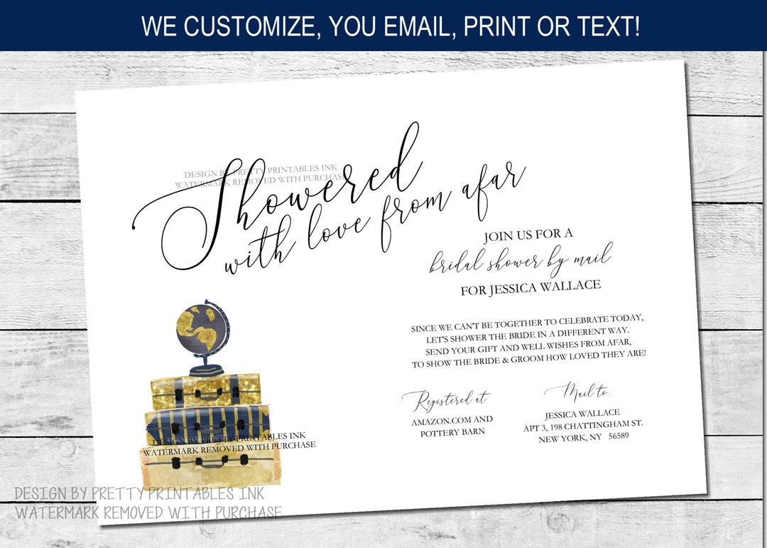 Bridal Shower by Mail Invitation Long Distance Shower by - Etsy