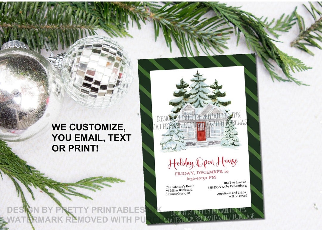 Holiday Open House Invitation Printable, Christmas Open House ...