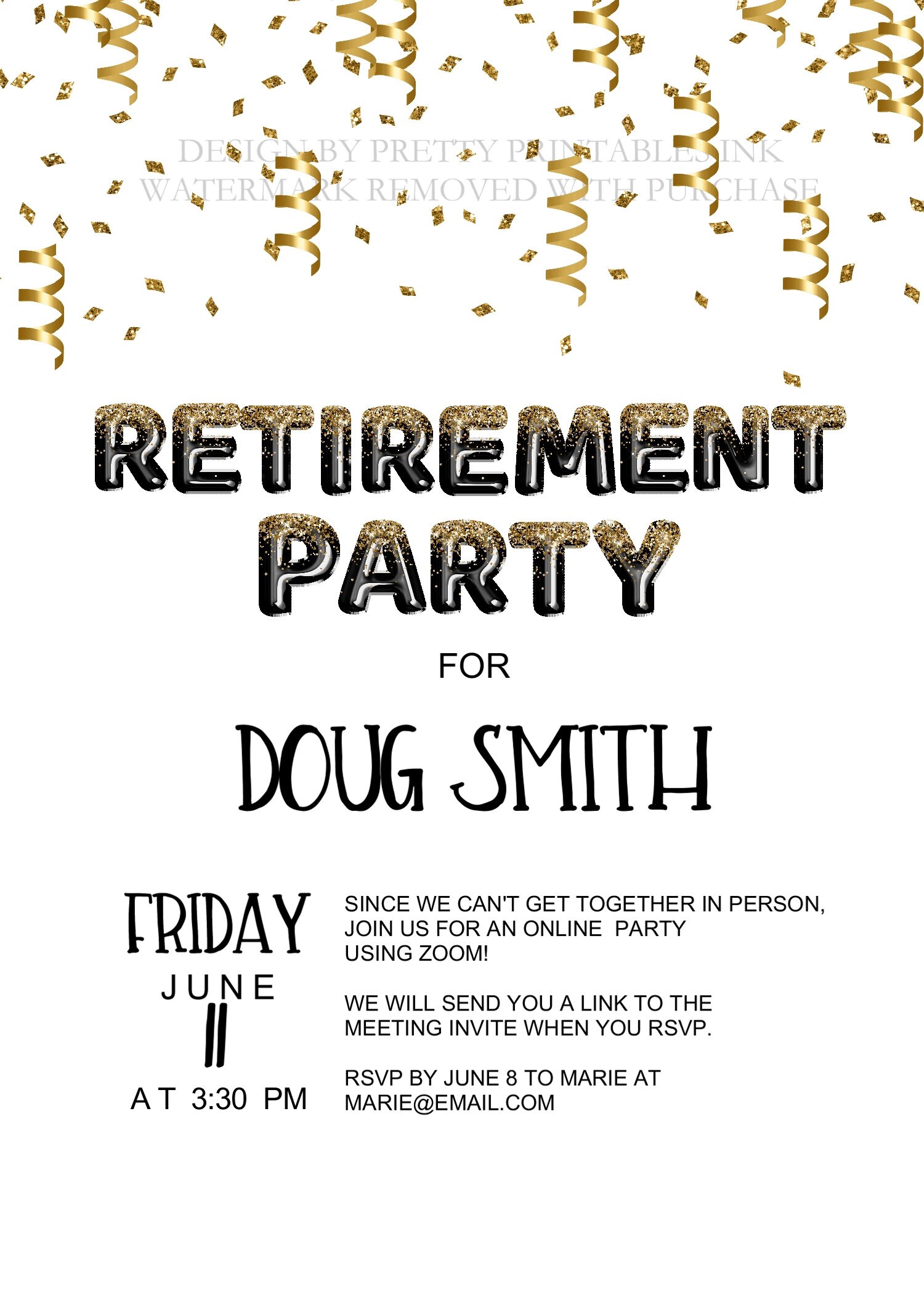 Retirement Flyer Wording