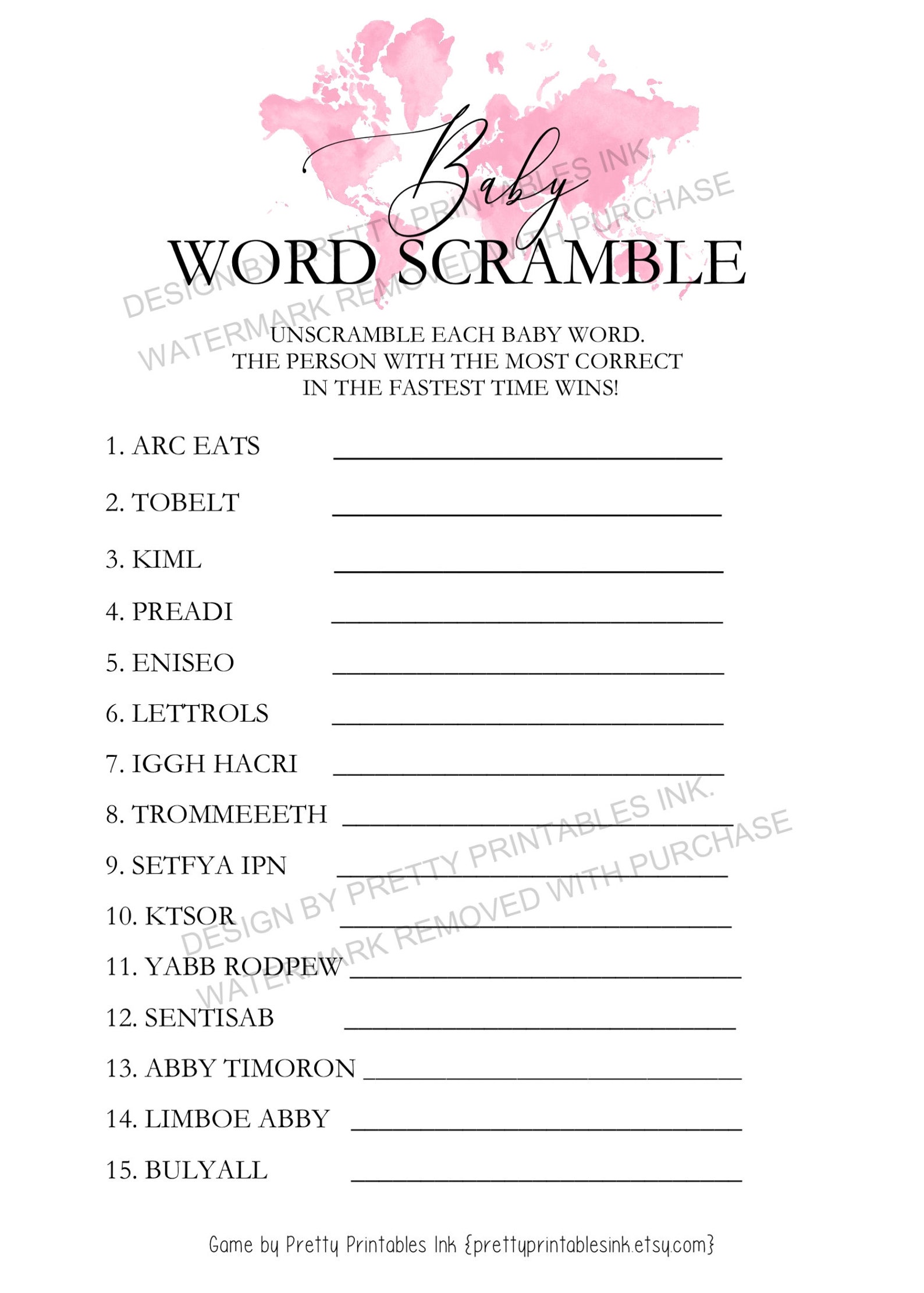 Printable Baby Shower Games Girl Baby Shower Games Bundle - Etsy Canada