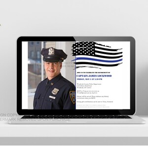 Police Retirement Party Invitation | Personalized Retirement Invitation ...