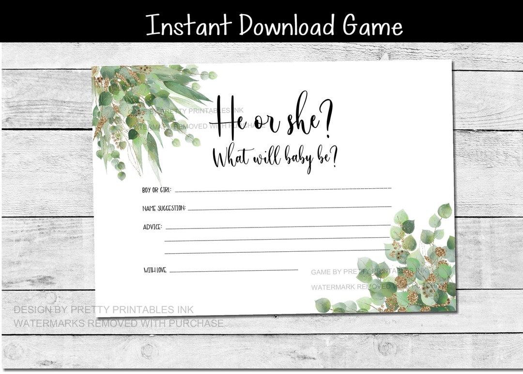 Baby Shower Game, Gender Reveal Game, Gender Guess Game, Guess the ...