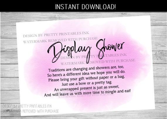 Display shower insert, bridal shower display insert, baby shower ...