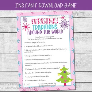 Christmas Game Printable, Christmas Trivia Game, Christmas Traditions ...