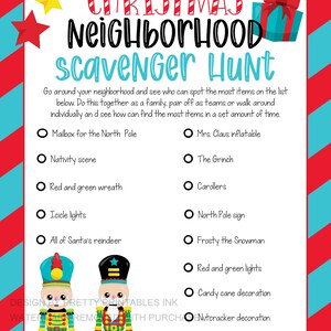 Christmas Scavenger Hunt Game Printable | Family Christmas Activity ...