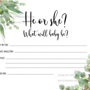 Baby Shower Game, Gender Reveal Game, Gender Guess Game, Guess the ...