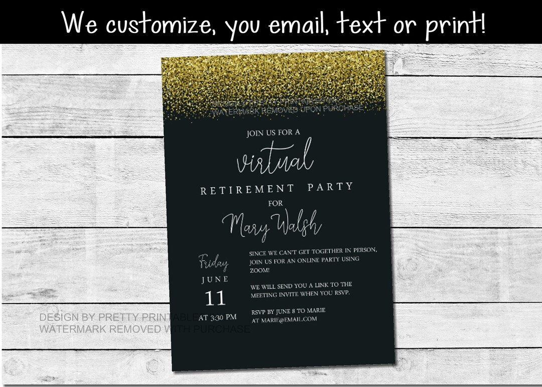 Virtual Retirement Party Invite Printable Retirement Party - Etsy Canada