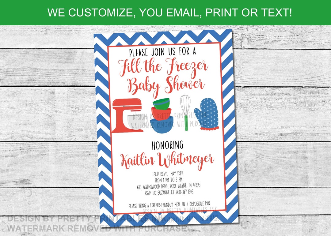 Fill the Freezer Baby Shower Invitation: Meal Prep Theme (PDF) - Etsy