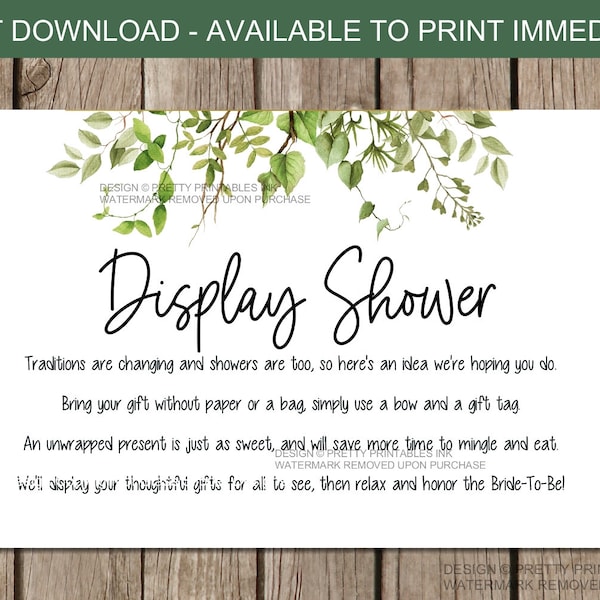 Display Shower Printable Insert - Etsy Display Shower Printable Insert - Etsy