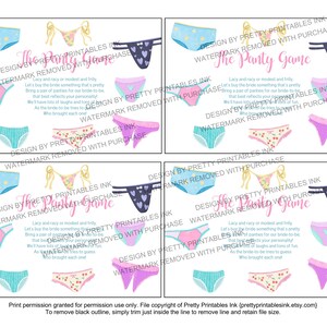 Printable Panty Game Insert Panty Game Enclosure Lingerie - Etsy Canada