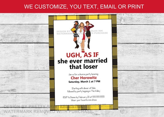 Divorce party invitation, breakup party invitation, Clueless party ...