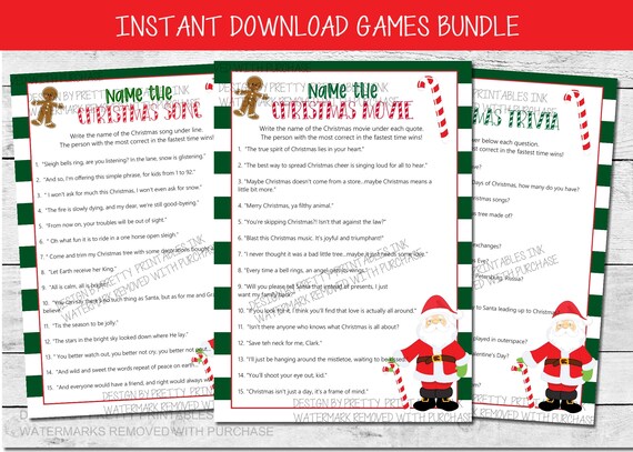 Instant Download Christmas Games, Printable Christmas Games, Christmas ...