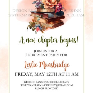 Teacher Retirement Party Invitation Printable School Retirement Invite ...